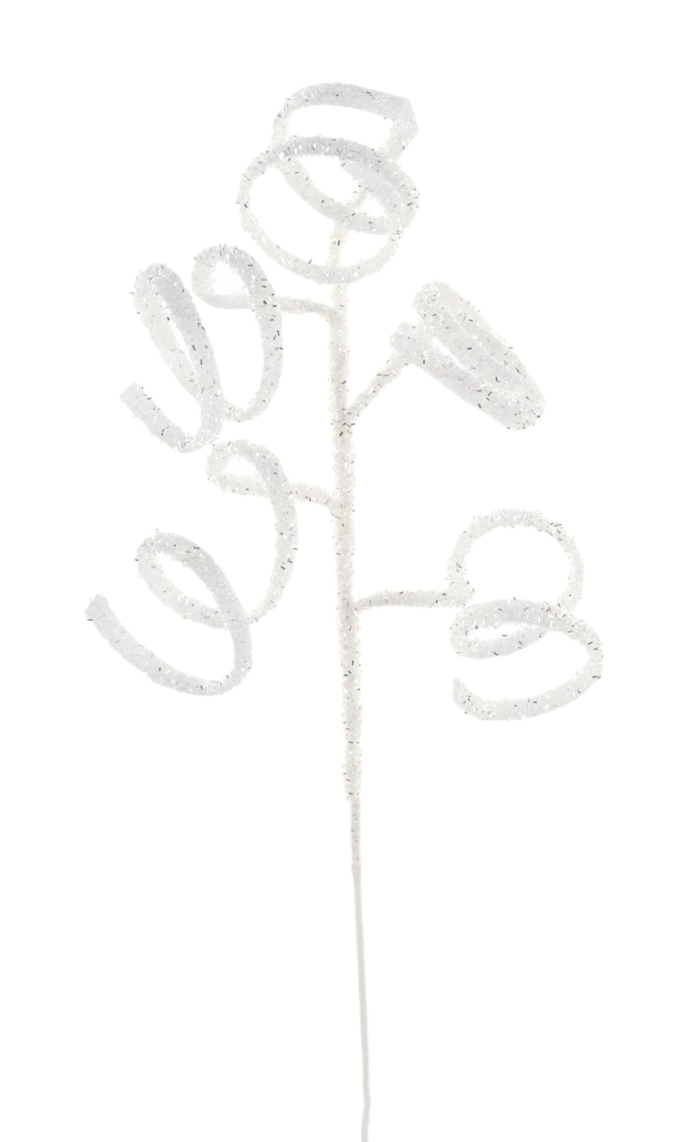 MN038027 28" Curly Hanging Spray – White/Silver – Floral Pick – The ...